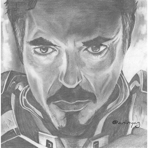 Iron Man Robert Downey Jr Pencil Sketch By Aninyag On DeviantArt