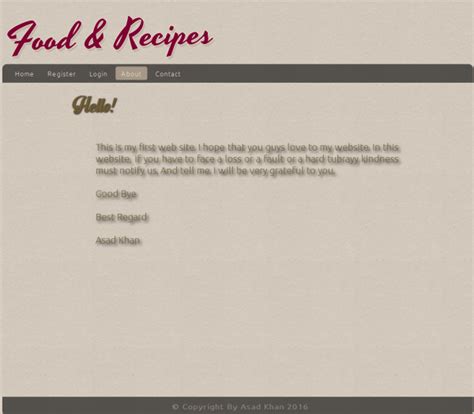 Food And Recipe Management System Project In Php With Source Code And