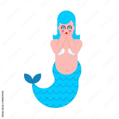 Mermaid Frightened Mythical Sad Woman With Fish Tail Underwater