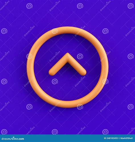 3d Icon Circle Ctrl Up Outline Yellow Arrow Icon Direction Symbol 3d Rendering Stock