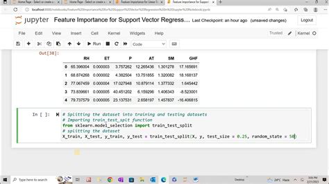Feature Importance For Support Vector Regression In Jupyter Notebook Youtube