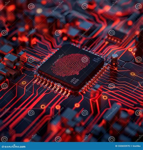 Fingerprint Circuit A Fusion Of Technology And Identity Stock Illustration Illustration Of