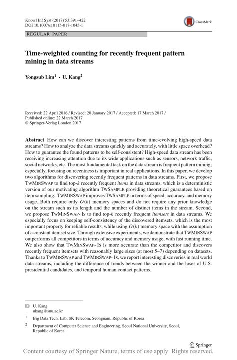 Time Weighted Counting For Recently Frequent Pattern Mining In Data