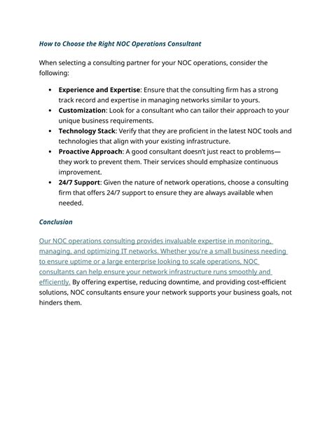 Consulting For Maximum Efficiency With Optimizing Your Noc Operations In Ai Noc Docx