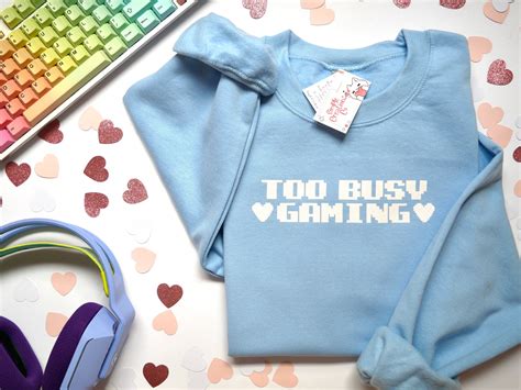 Blue Gamer Crewneck L Gamer Girl Ts L Video Game Sweatshirt L Gamer