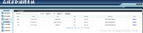 计算机毕业设计项目之基于javaweb的在线人才招聘系统求职兼职应聘系统 Csdn博客