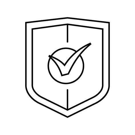 Shield Check Mark Line Icon Vector Illustration Vector Art At Vecteezy