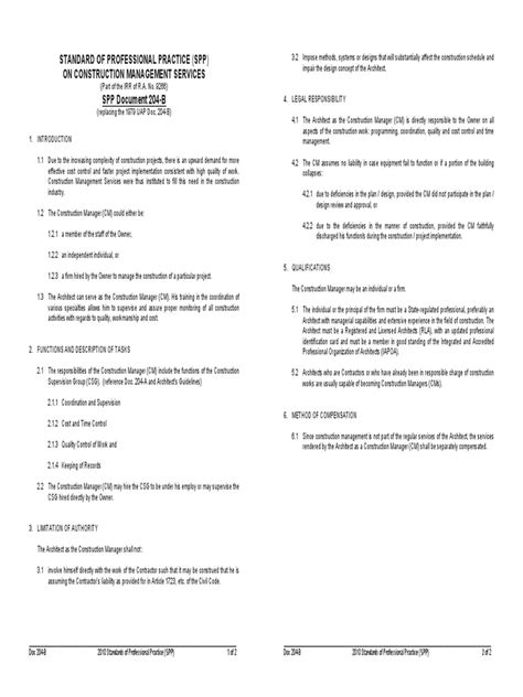 Spp Documents Pdf Construction Management Architect