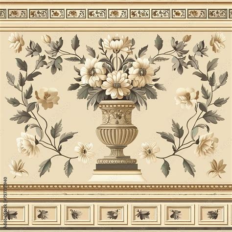 Neoclassical Art Elegant Designs Based On Neoclassical Art And Architecture Seamless Pattern