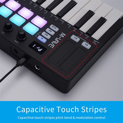 M VAVE SMK Ⅱ Key MIDI Keyboard Controller With Backlit Drum Pads Bluetooth Semi Weighted