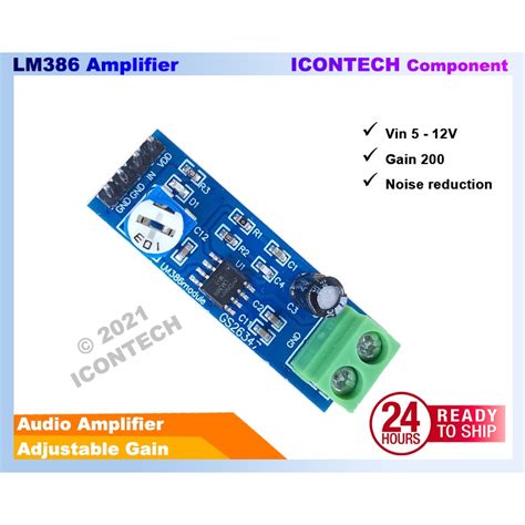 Lm386 Audio Amplifier Module Lm386 Ic Shopee Malaysia