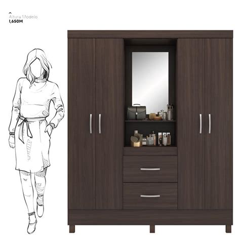 Guarda Roupa Casal Capelinha Lord Café Demóbile