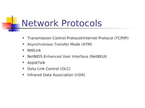 Ppt Network Protocols Transmission Control Protocolinternet Protocol Tcpip Asynchronous