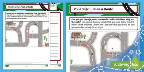 Road Safety Plan A Route Activity Teacher Made Twinkl