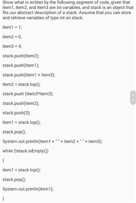 Solved Show What Is Written By The Following Segment Of