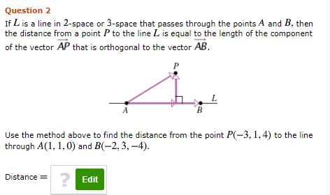 Solved Question If L Is A Line In Space Or Space That Chegg Com