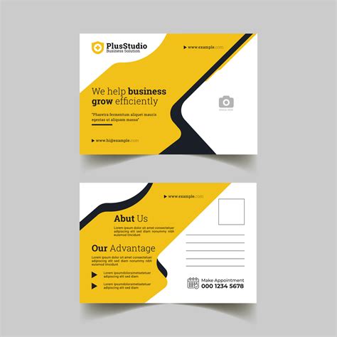 Editable Blue Corporate Postcard Business Postcard Template Design
