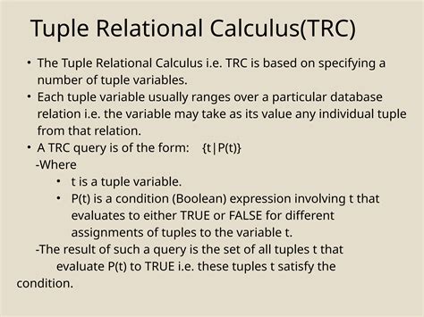 Database Management System Relational Calculus Pptx