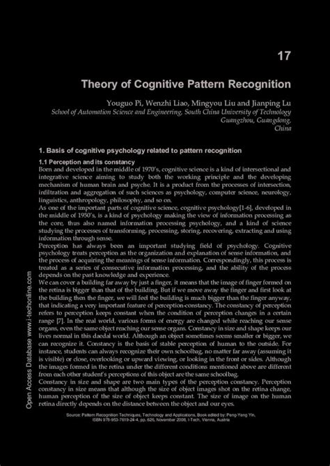 Pdf Theory Of Cognitive Pattern Recognition Dokumentips