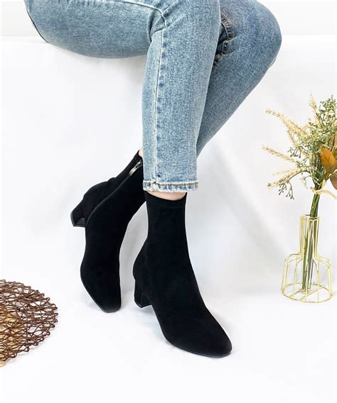 [215 260 당일발송]자체제작 3cm 5cm 슬림핏 스판 스웨이드 삭스앵클부츠