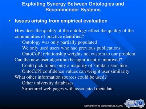 Exploiting Synergy Between Ontologies And Recommender Systems Ppt