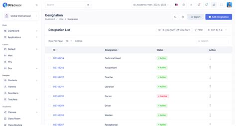Preskool School And Education Management Admin Dashboard Template