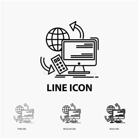 Access Control Monitoring Remote Security Icon In Thin Regular And Bold Line Style Vector