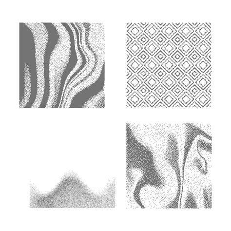 Abstract Dithering Bitmap Shapes Collection Set Element Halftone Abstract Black Dots Texture