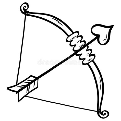 Cupid S Bow Arrow Heart Love Icon Doodle Illustration Vector Stock Vector Illustration Of
