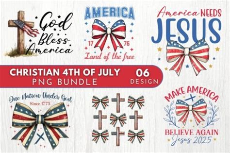 Christian Trendy 4th Of July Png Bundle Graphic By Orindesign