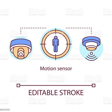 모션 센서 개념 아이콘입니다 이동 감지기 위치 인코더 홈 자동 보안 시스템 스마트 하우스 아이디어 얇은 라인 일러스트 벡터 절연 윤곽선 도면 편집 가능한 스트로크 0명에