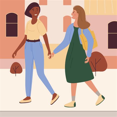 Two Girls Holding Hands Clipart