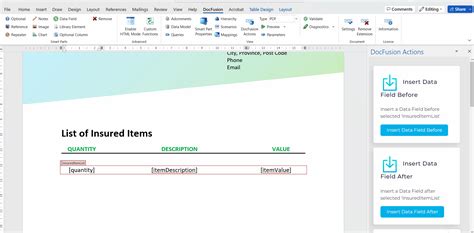 Tutorial Dynamically List Insured Items On Policy Documents Using A Repeater