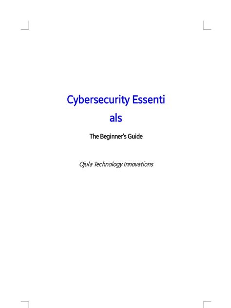 Cybersecurity Essentials The Beginners Guide Cybersecurity Textbook
