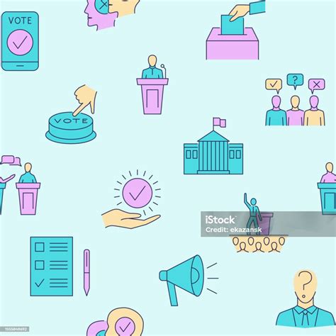 Politics And Elections Seamless Pattern Stock Illustration Download