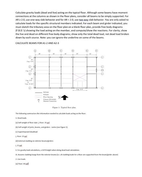Solved Calculate Gravity Loads Dead And Live Acting On The Chegg Com