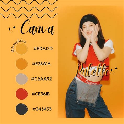 Canva Color Code Palette Inspired By Itzy Yeji Color Coding Color Color Palette
