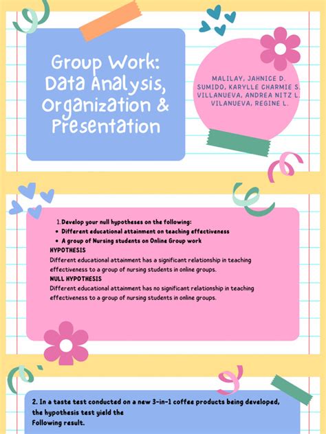 Data Organization And Presentation 1 Pdf P Value Tests