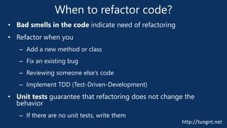 Refactoring Code In Net