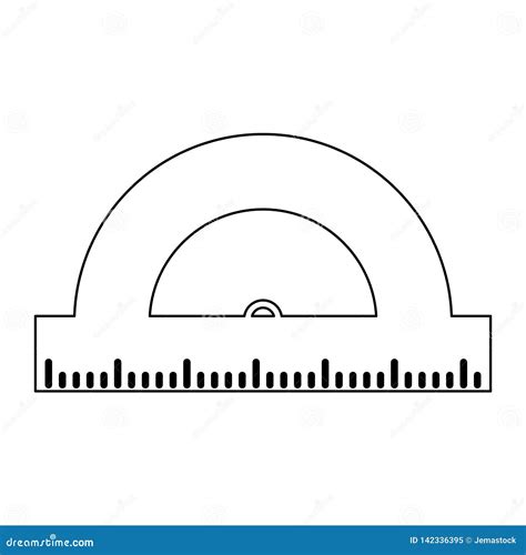 Ruler Compass Utensil In Black And White Stock Vector Illustration Of