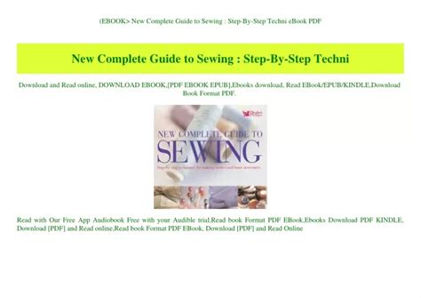 ppt ebook new complete guide to sewing step by step techni ebook pdf