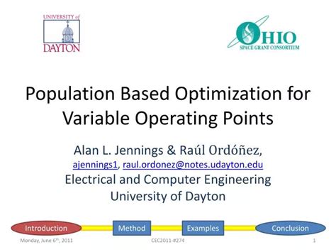 Ppt Population Based Optimization For Variable Operating Points