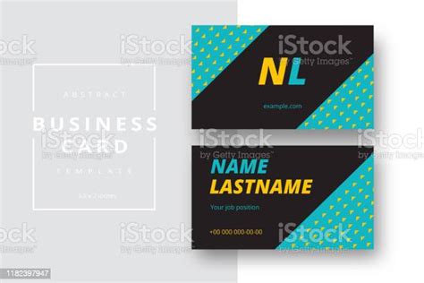 최신 유행 최소한의 추상 명함 템플릿입니다 기하학적 패턴의 현대적인 기업 문구 Id 레이아웃 정보 샘플 이름 텍스트와 벡터 패션 배경 디자인입니다 0명에 대한 스톡 벡터