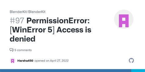 PermissionError WinError Access Is Denied Issue BlenderKit BlenderKit GitHub
