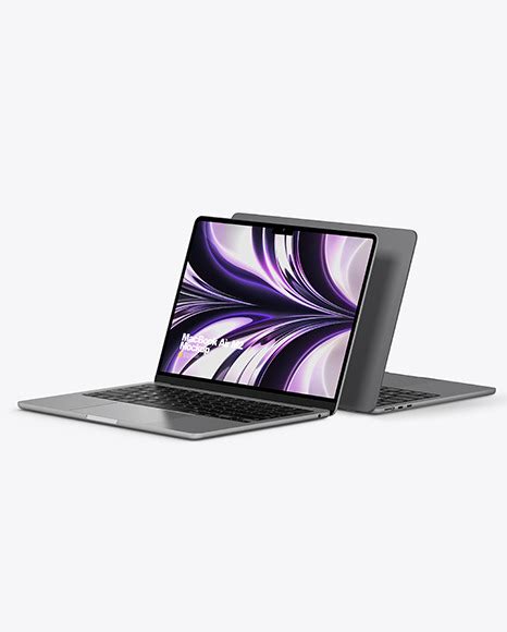 Two MacBook Air M Space Gray Free Download Images High Quality PNG
