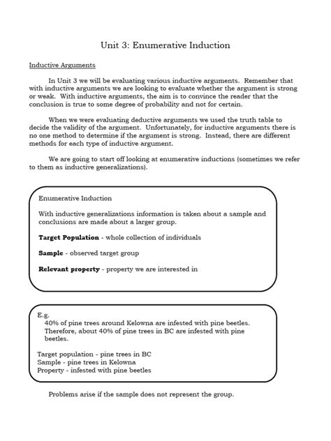 Unit 3 Enumerative Induction Pdf Inductive Reasoning Argument