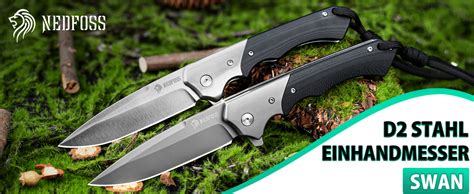 Nedfoss Swan Klappmesser 9 3cm D2 Stahl Survival Messer Mit G10 Griff Einhandmesser Scharfes