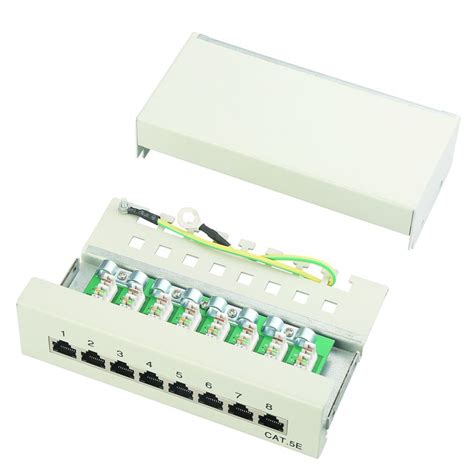 1U FTP 8Port C5E Patch Panel With Cable Latitude Network Rack Patch Panel