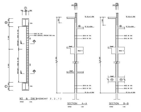 Typical Wall Section Reinforcement Details Are Given In This Autocad Dwg File Download The