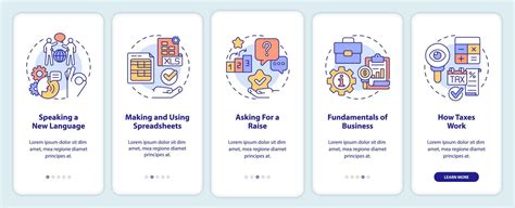 Experiences Onboarding Mobile App Screen Job And Career Walkthrough 5 Steps Editable Graphic